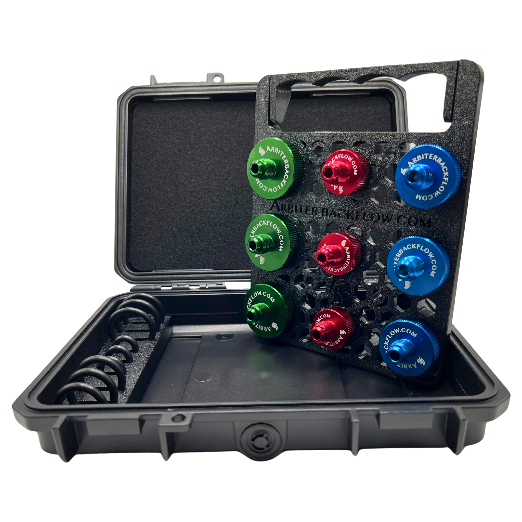 Aluminum Quick Test Fittings Set of 9 with Holder – Arbiterfire.com